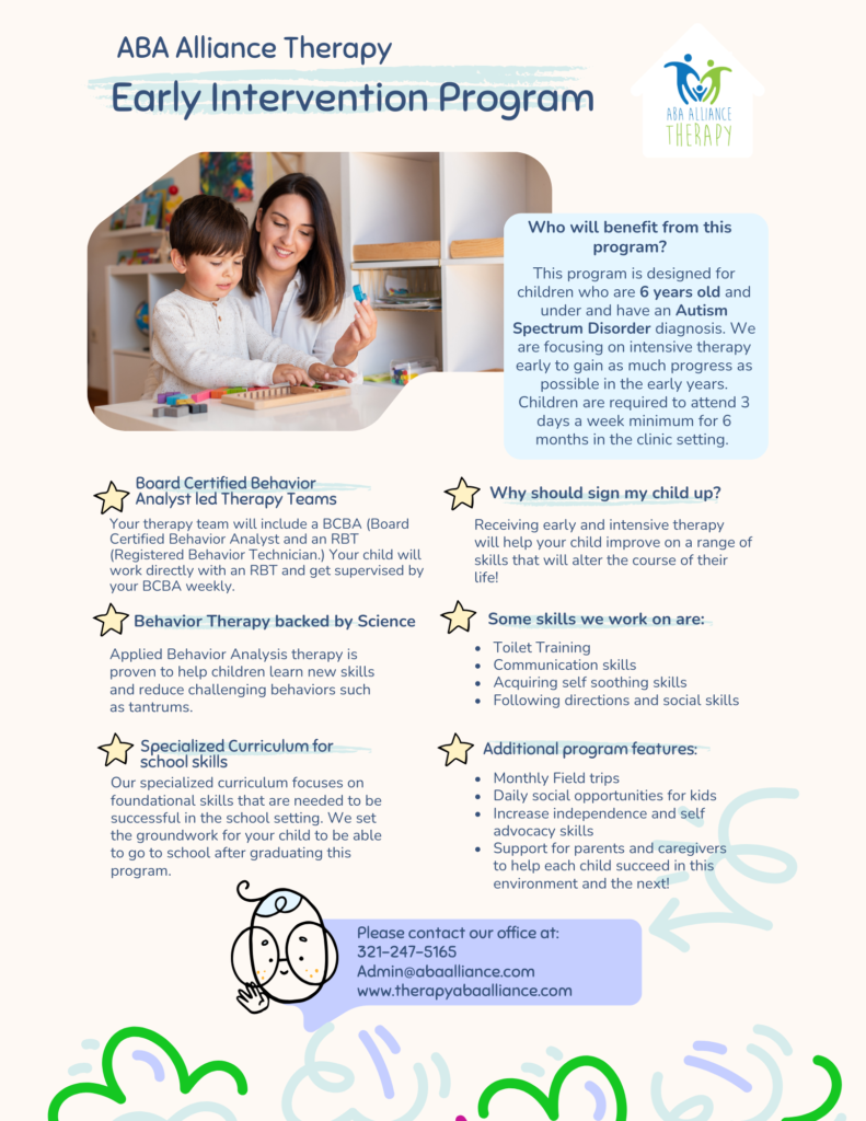 Early Intervention Program – ABA Alliance Therapy